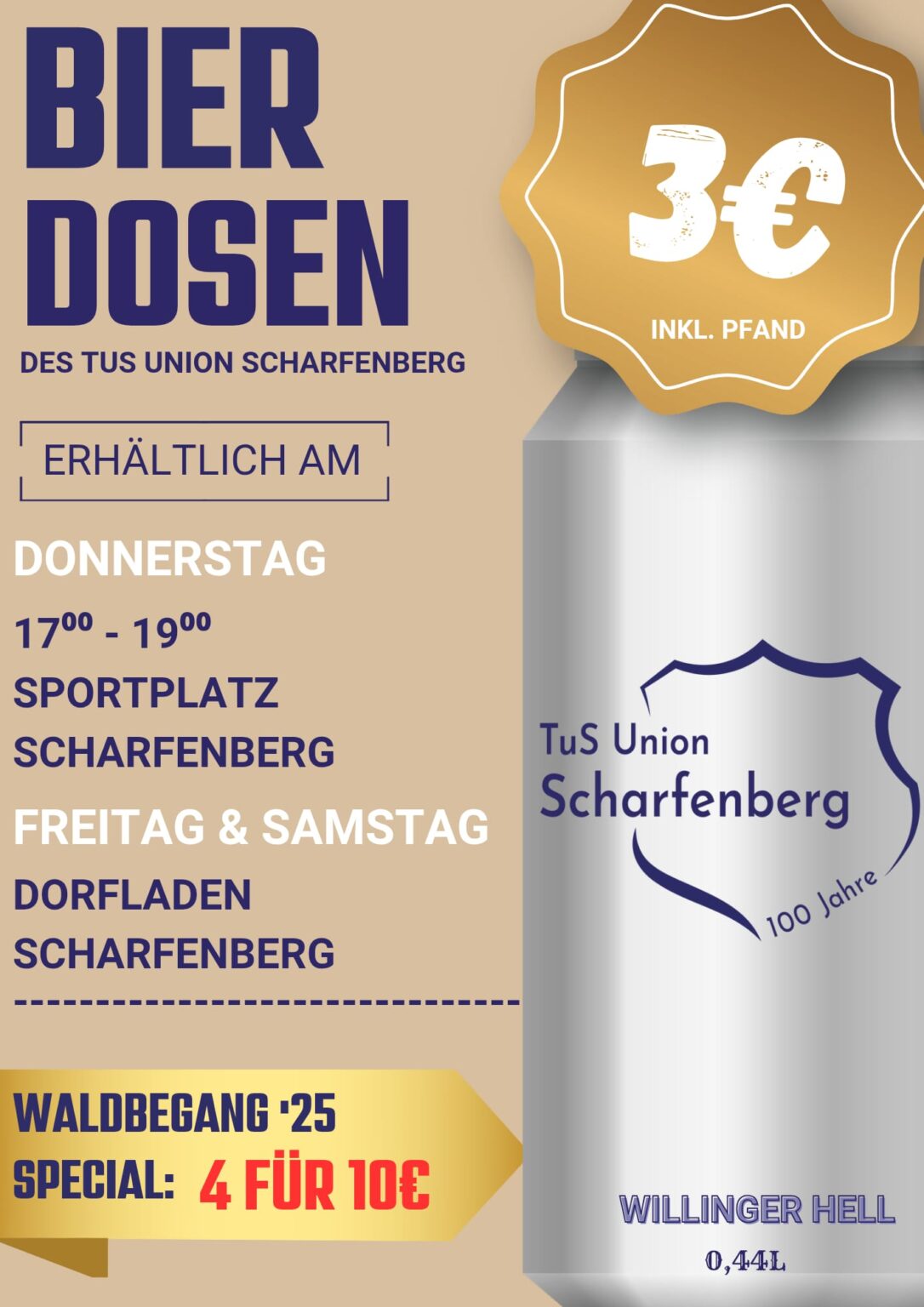 Der Knaller zum Waldbegang: Die Scharfenberg-Bierdose im Dorfladen und ...